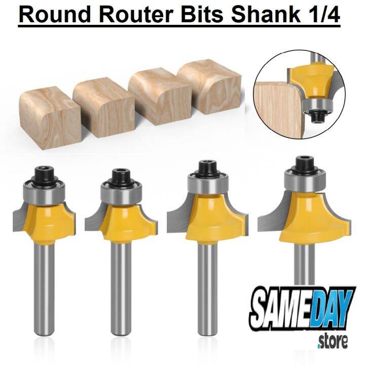 Mata Profil Sudut Round Over Router Bit Flush Trimmer HPL Set 4Pcs ...