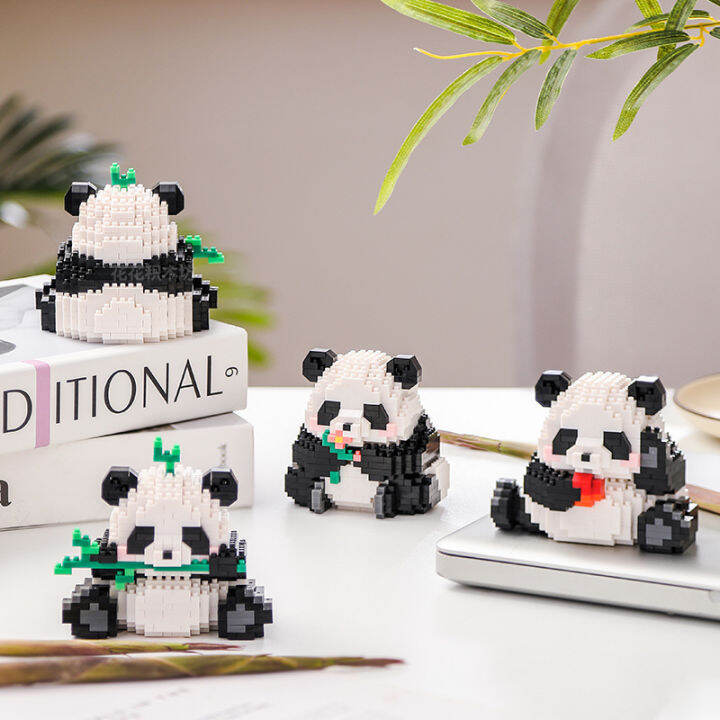 Manzoku Super Cute Panda Block Huahua Panda Cartoon Nano Block Toy For ...