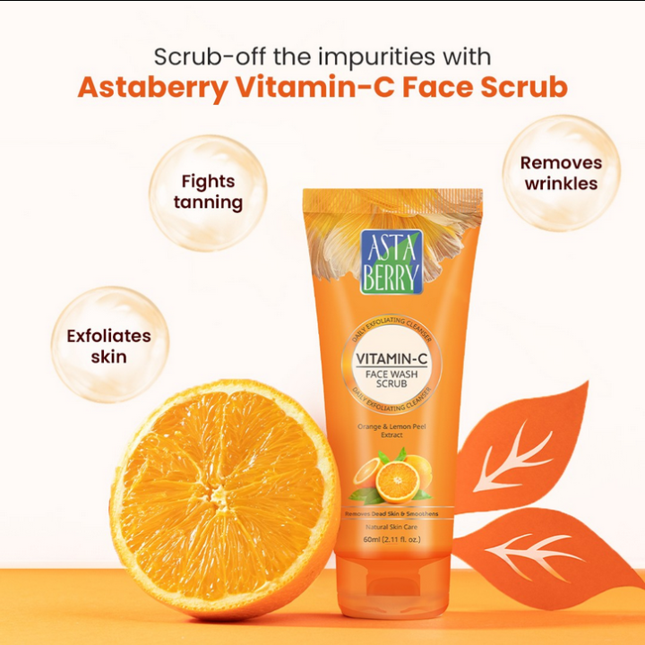 ASTABERRY Daily Exfoliating Vitamin C Facewash Scrub 100ml (EXP: 31/7 ...