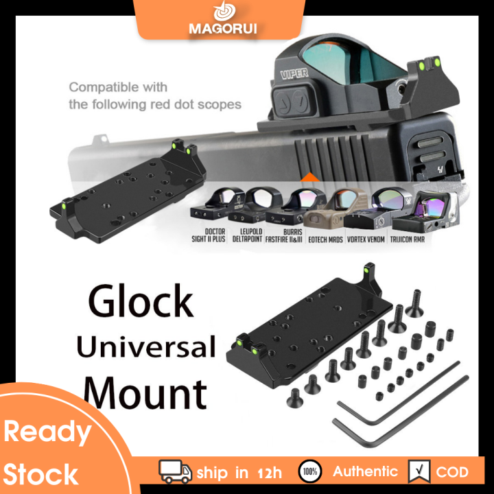 MAGORUI Tactical Glock Universal Mount Add Fiber Optic Sight Glock ...