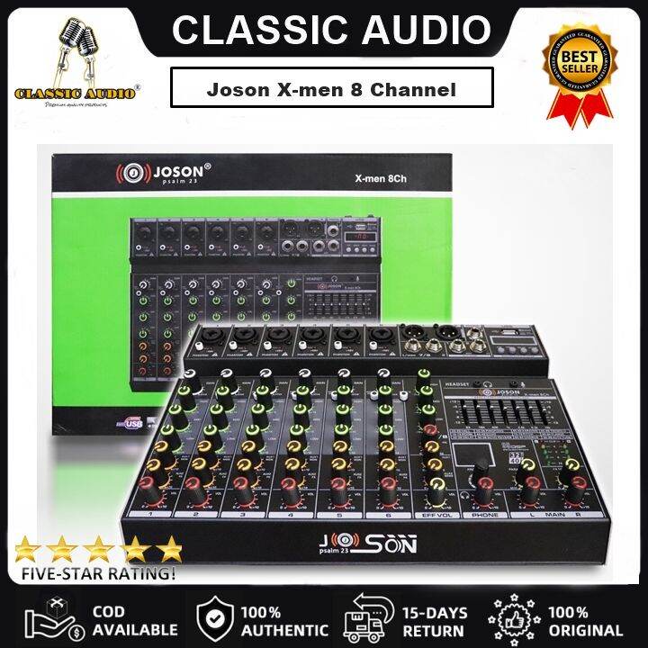 Joson X-men 8 Channel By Classic Audio- Professional Audio Mixer with ...