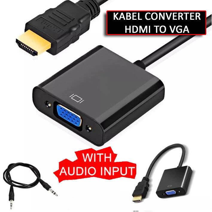 Kabel Converter Hdmi to VGA with Audio Output Adapter | Lazada Indonesia