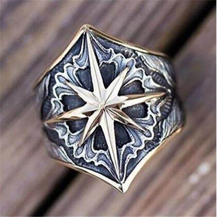 Retro Unique Fashion Ring Silver Color Design Carving Flower Patterns ...