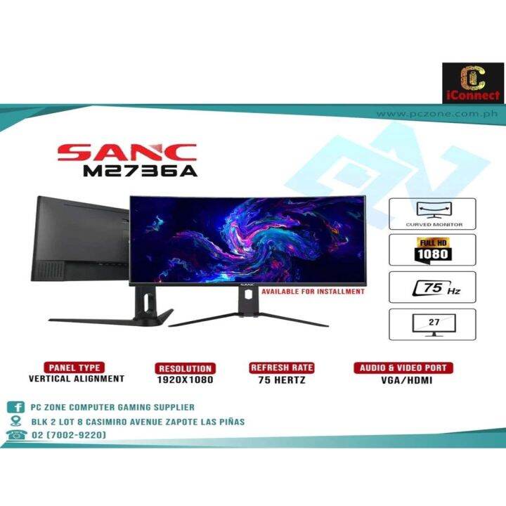 SANC CURVE GAMING MONITOR 27 INCHES | Lazada PH