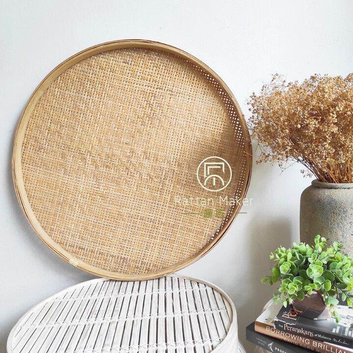 Nyiru Buluh Bulat Anyaman Tampi Kilat Makanan / Bamboo Tray / Display ...