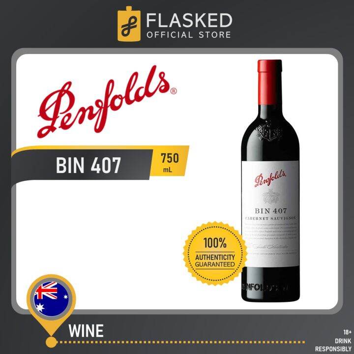 Penfolds Bin 407 Cabernet Sauvignon Vintage 2019 750mL with FREE Bottle ...