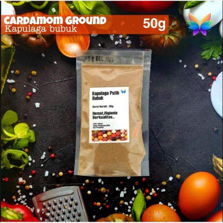 Bumbu Rempah KAPULAGA PUTIH BUBUK / White Cardamom Powder 50g PREMIUM # ...