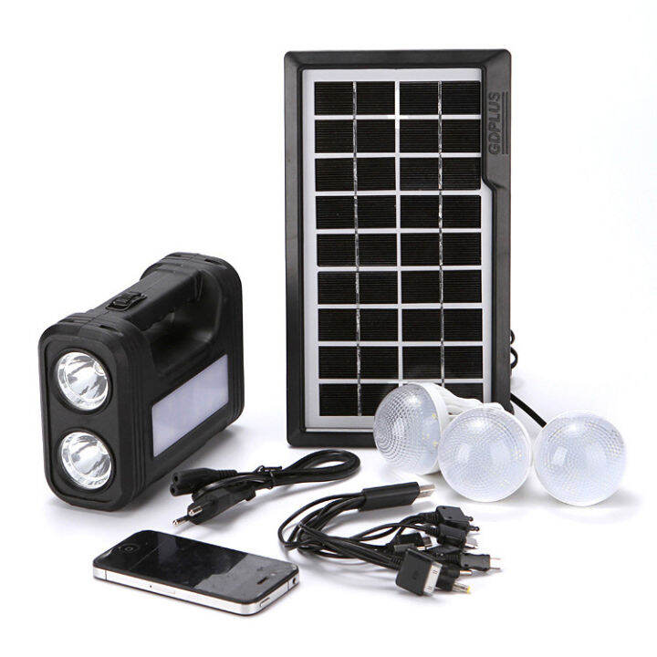 Solar lighting system digital lightning kit rechargeable flashlight ...