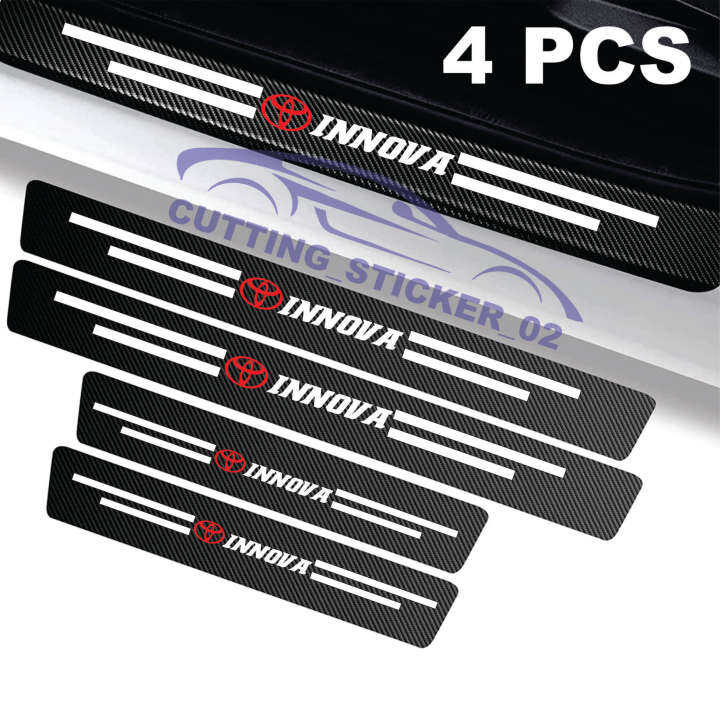 sillplate mobil toyota innova sticker karbon 3d sill plate innova ...