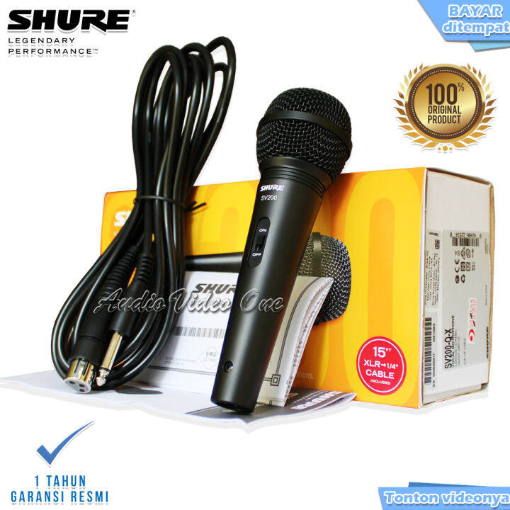 SHURE SV200 Mic Vocal Original Garansi IMS 1 Tahun Microphone Vokal Mik ...