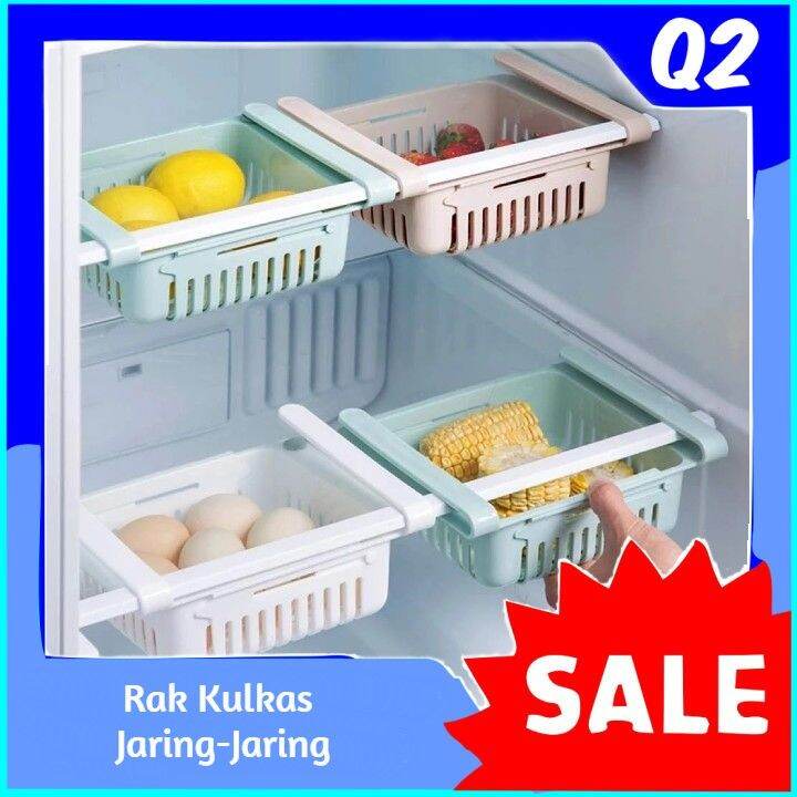Rak Kulkas Jaring Jaring Sliding Tempat Penyimpanan Makanan Kulkas ...