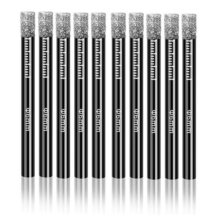 10 Pack Dry Diamond Bits Set 6mm Vacuum Brazed Diamond Hole Saw for ...
