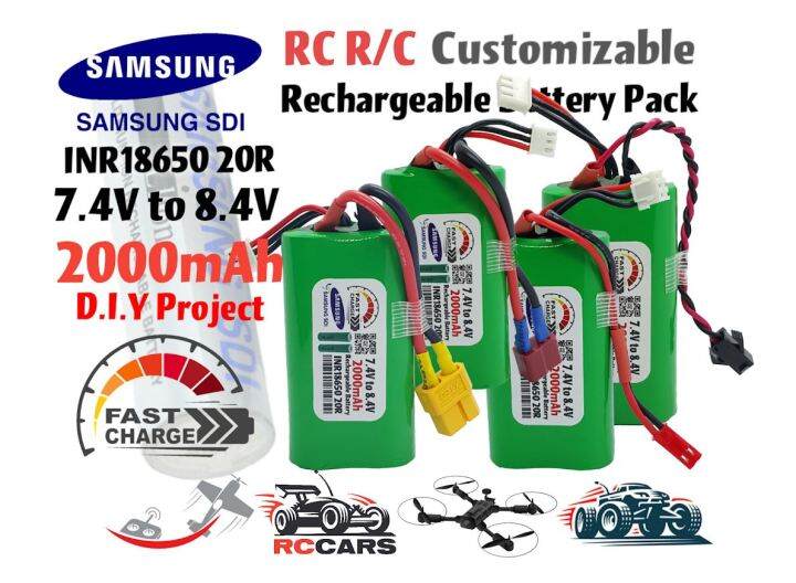 RC Rechargeable Battery Pack 2000mAh 2S1P Lithium Ion Battery For RC ...