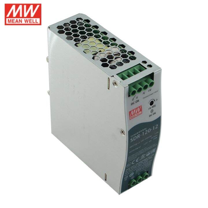 SDR-120-12 MEAN WELL 120W 12V Slim DIN Rail Switching Power Supply 110V/220V AC to 12VDC 10A ...