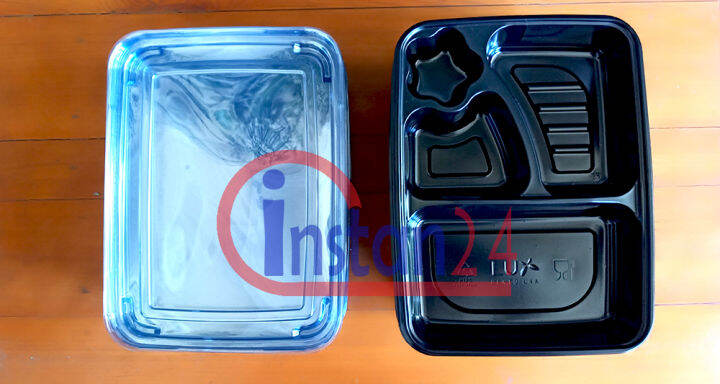 Mika Bento LUX sekat 4/Box Bento/Mika tempat makan/Tray Bento - Hitam ...
