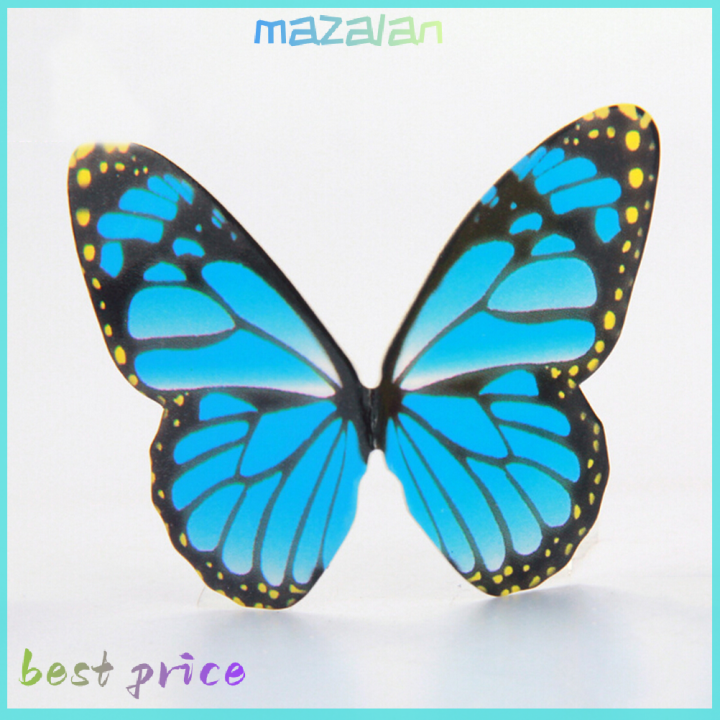 Mazalan 50pcs Butterflies Edible Rainbow Diy Cupcake Fairy Cake Toppers