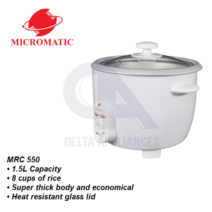 Micromatic Rice Cooker 1.5L 620 Watts Original 1 Year Warranty MRC 550 ...