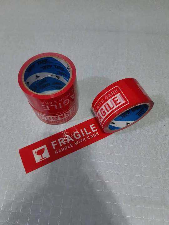 Fragile Tape TUFF TAPE BLUE ''Red'' Packaging Tape 1pc ''50m'' | Lazada PH