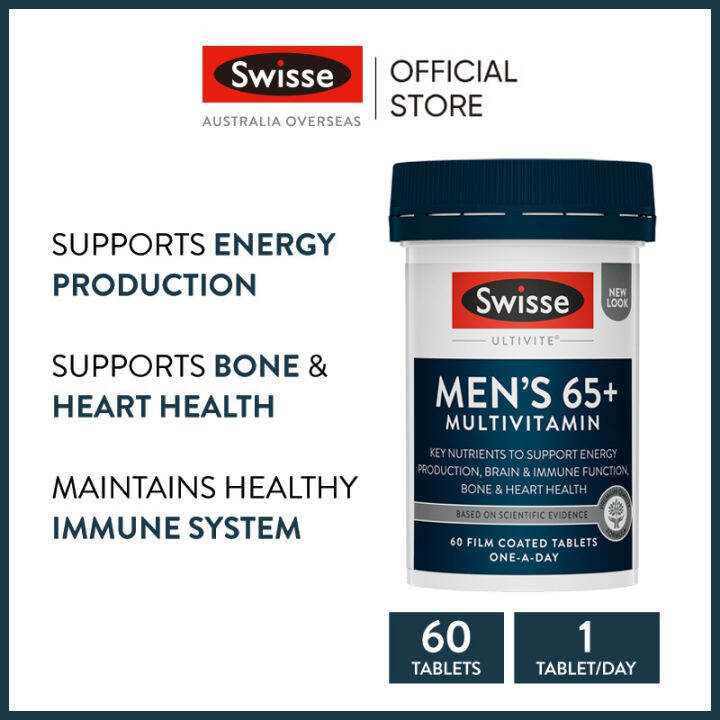 Swisse Men's Ultivite 65+ Multivitamin 60 Tablets (EXP:12 2024) | Lazada PH