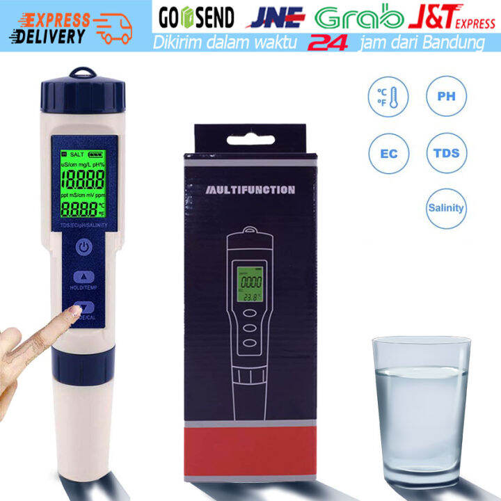 PH TDS EC Salinity Temperature 5 in 1 Meter EZ-9909 Tester EZ9909 Salt ...