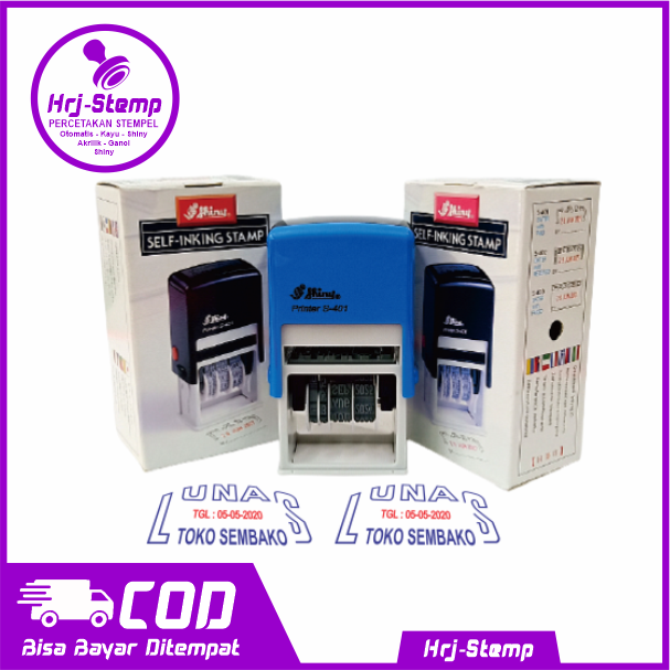 Cetak Stempel Lunas Tanggal Otomatis 2 Warna Stempel Shiny | Lazada ...