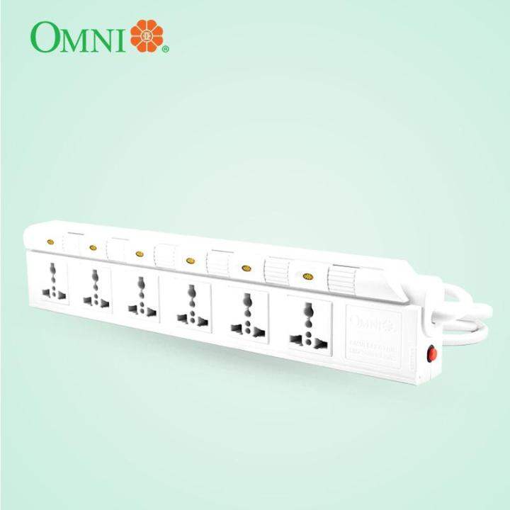 OMNI Extension Cord Set with Switches - 4/5/6-Gang, 1.83m, 2500W 10A ...