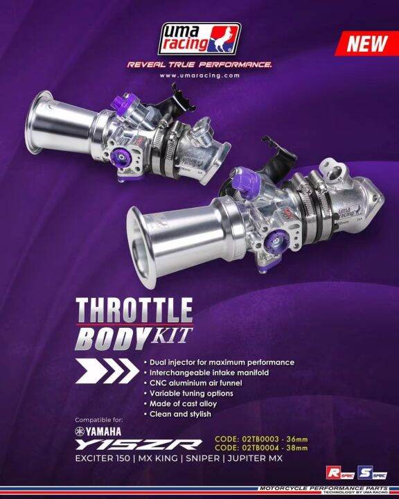 Y15ZR Y15 V1 / Y15 V2 THROTTLE BODY KIT SIAP CNC AIR FUNNEL UMA RACING ...