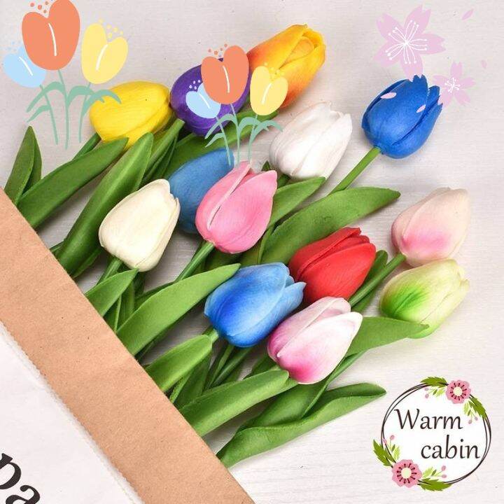 【Ewyn】CODดอกทิวลิป ทิวลิปปลอม Tulip Flower ดอกไม้ปลอม ทิวลิป พร้อพถ่ายรูป prop ดอกไม้ตกแต่งบ้าน ...