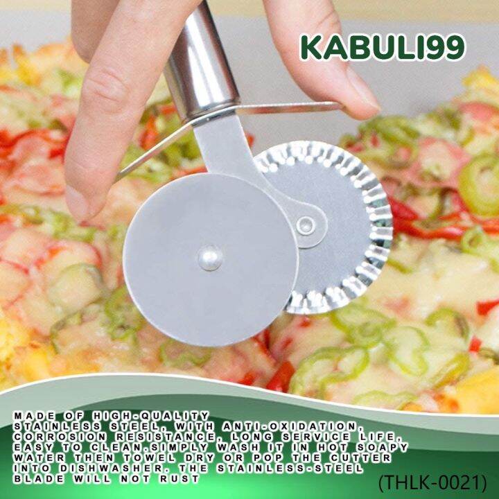 Dual Roller Stainless Steel Pastry Pizza Cutter Fondant Cutter Slicer ...