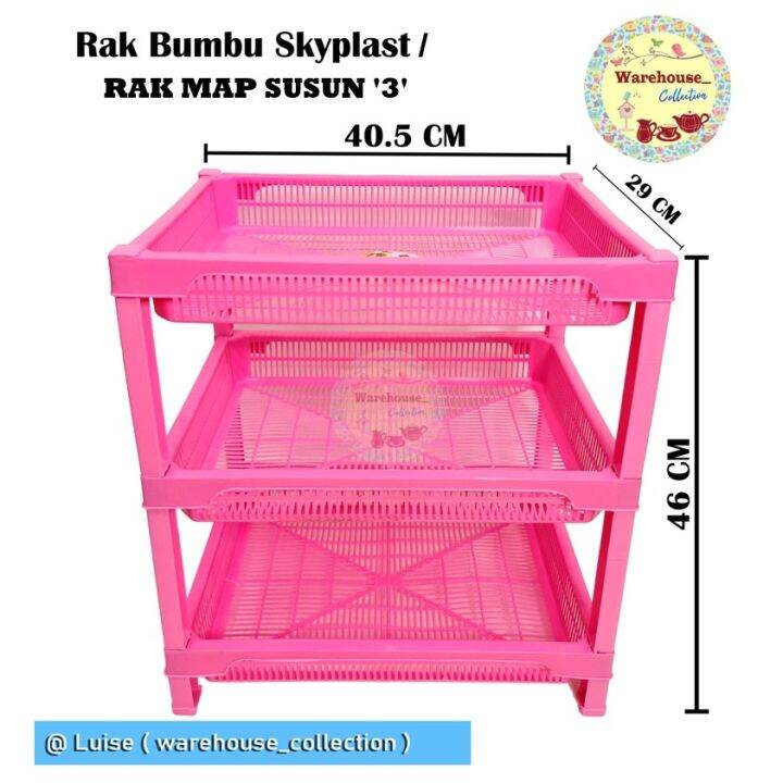RAK SERBAGUNA / Rak Bumbu / RAK MAP Susun 3 Plastik SKYPLAST | Lazada ...