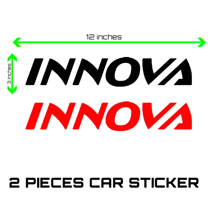 INNOVA - CAR LOGO | VINYL CAR STICKER 12x3 INCHES -- 2 PIECES | Lazada PH