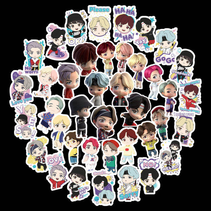 40Pcs Sticker BTS Tiny Tan Cartoon Waterproof | Lazada Indonesia