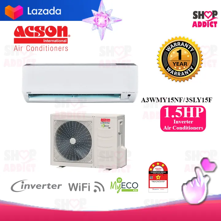 Acson Avo Wall Mounted R32 Inverter Wifi Air Conditioner A3wmy15nf