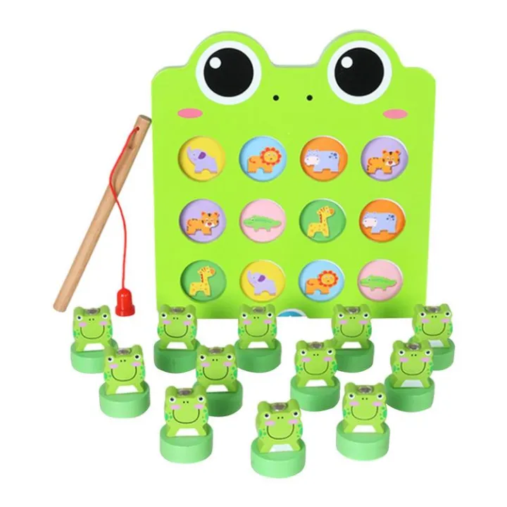 Memory Matching Game Wooden Memory Game With Cute Frog And Cartoon ...