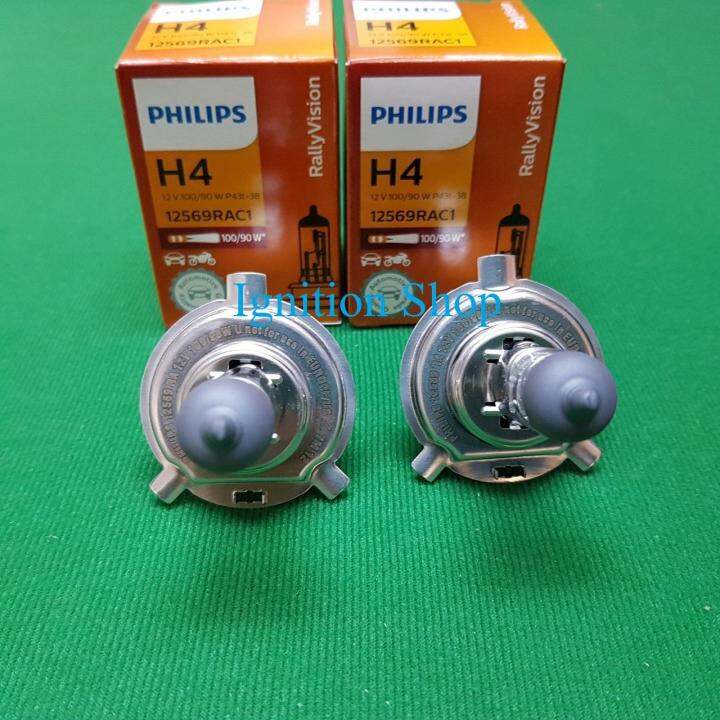 หลอดไฟหน้า Philips H4 12V 100/90W P43t-38 12569 RA C1 RallyVision ...