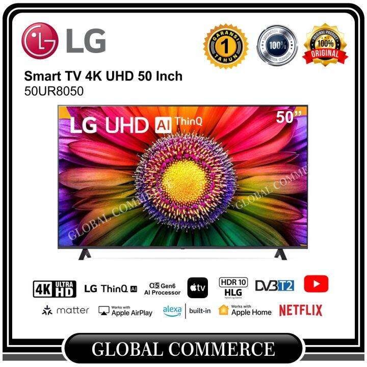 LG Smart TV LED 50 Inch 50UR8050 UHD 4K ThinQ AI 50UR8050PSB - UR8050 | Lazada Indonesia
