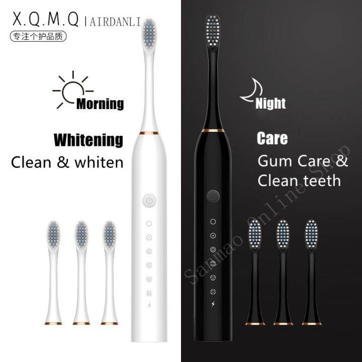 6 Modes Sonic Electric Toothbrush X-3 USB Charging IPX7 Waterproof ...