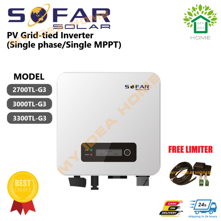 (FREE LIMITER) Sofar Solar 1.1KW/1.6KW/2.2KW/2.7KW/3KW/3.3KW Grid Tie Inverter Single Phase MPPT ...