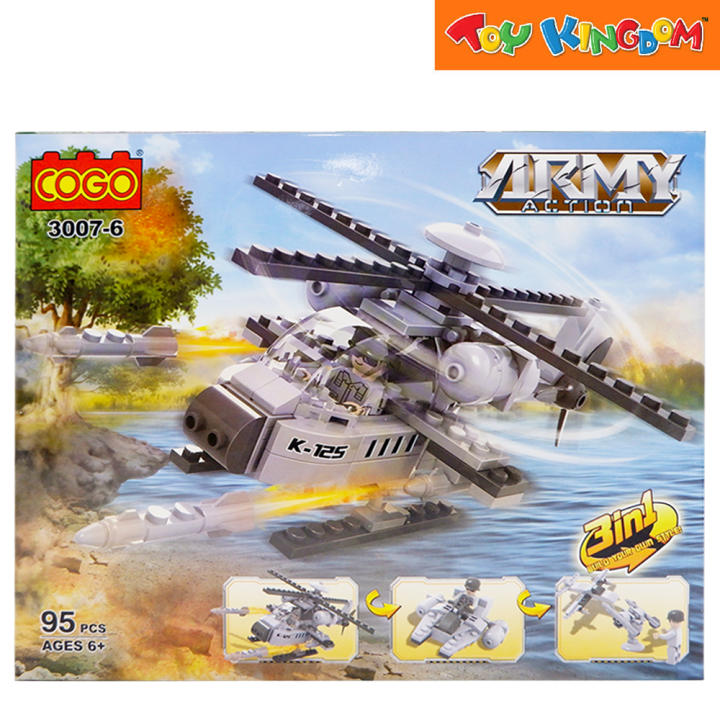 Cogo 3007 6 Army Action Helicopter 95 Pcs Blocks | Lazada PH