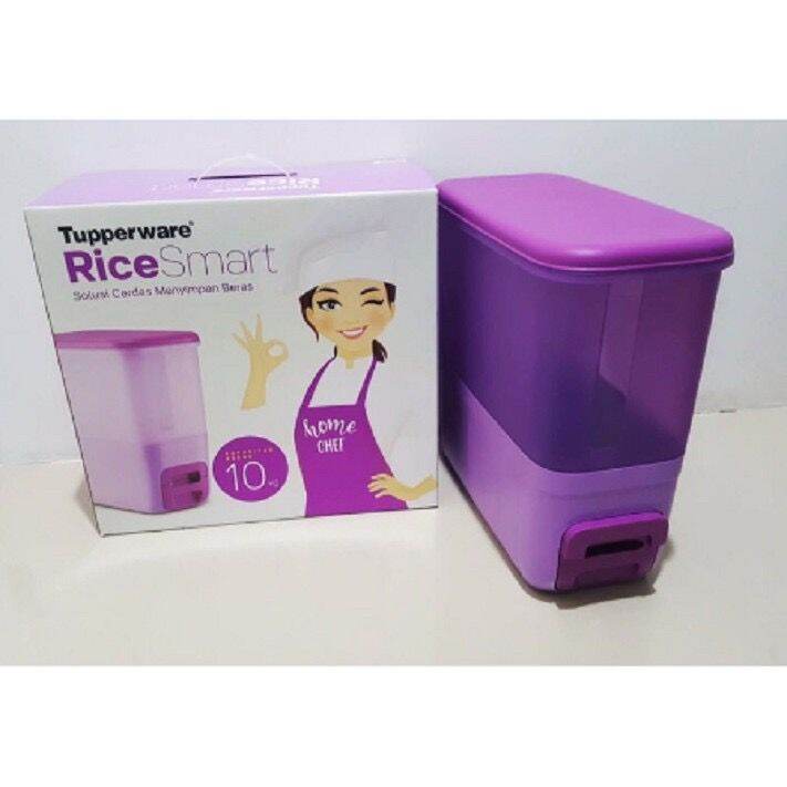 Original Tupperware Rice Smart 10kg Rice Dispenser / Bekas Beras ...