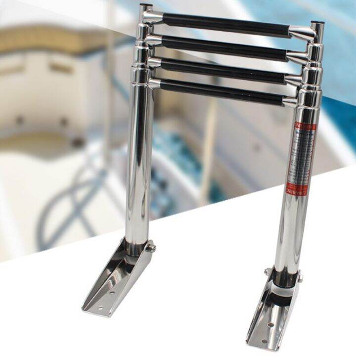 Marine Hardware 4 Steps Removable Premium Stainless Folding Rear Entry