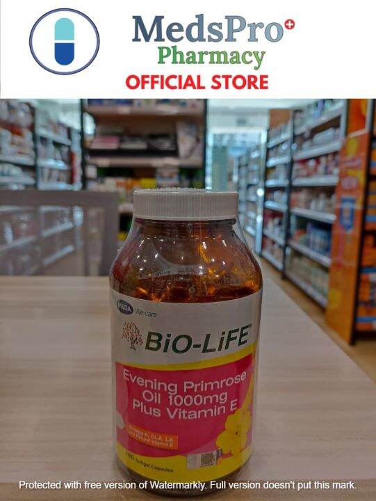 BIO-LIFE EVENING PRIMROSE OIL 1000MG +VIT E 180'S | Lazada