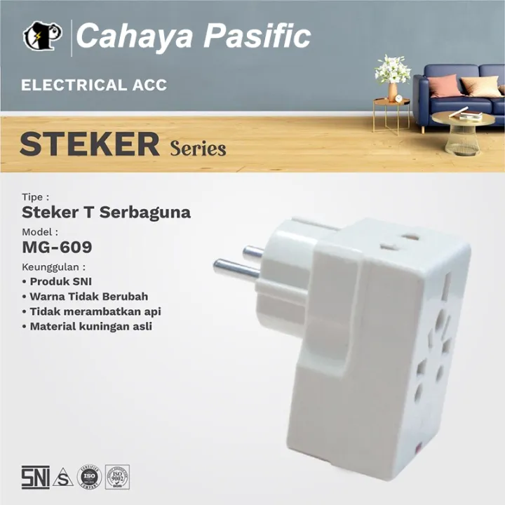 Steker T Serbaguna Morgen MG-609 Putih bersertifikat SNI | Lazada Indonesia