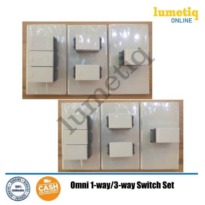 【COD】 OMNI Wide Series Switch w/ Plate Set 1-way/3-way (1/2/3 Gang ...