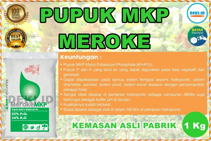 MKP Meroke 1 Kg Pupuk buah bunga Fase Generatif Tanaman Kemasan Pabrik ...