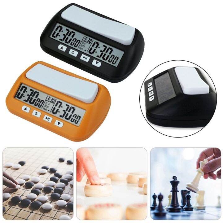 Professional Chess Clock Compact Digital Watch Count Up Down Timer Board Game Stopwatch Bonus ...