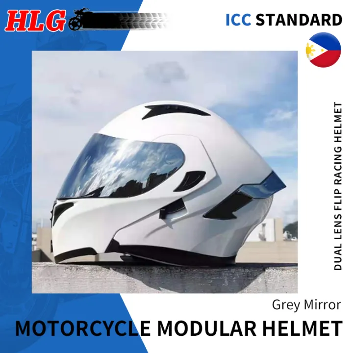 ICC Standard Motorcycle Modular Helmet Dual Lens Flip Racing Helmet ...