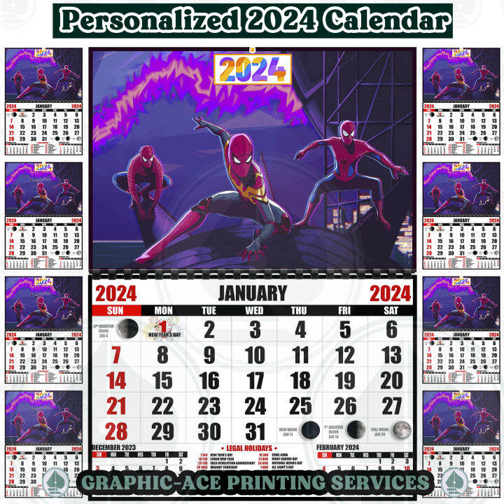 Spider 2024 Wall Calendar Man Design A3 Total Size Laminated | Lazada PH