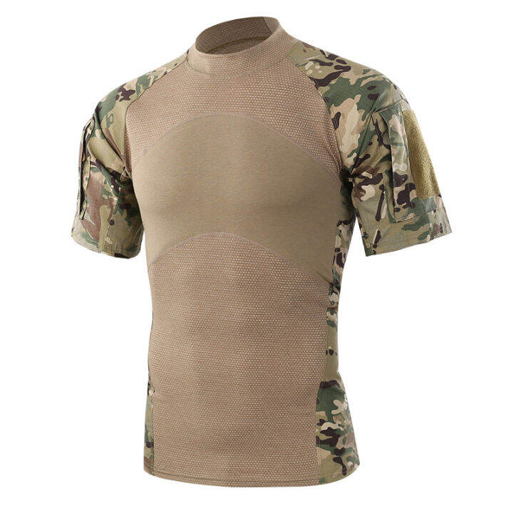 IDOGEAR Tactical Shirt Short Sleeve Combat Shirt military Top Round ...