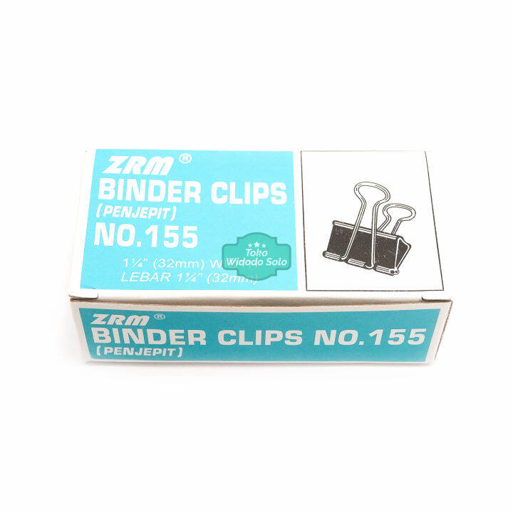Binder Clip ZRM / Kenko No 155 1 1/4inch (Metal Klip Penjepit Kertas) - 1 Pack Isi 12 Buah ...